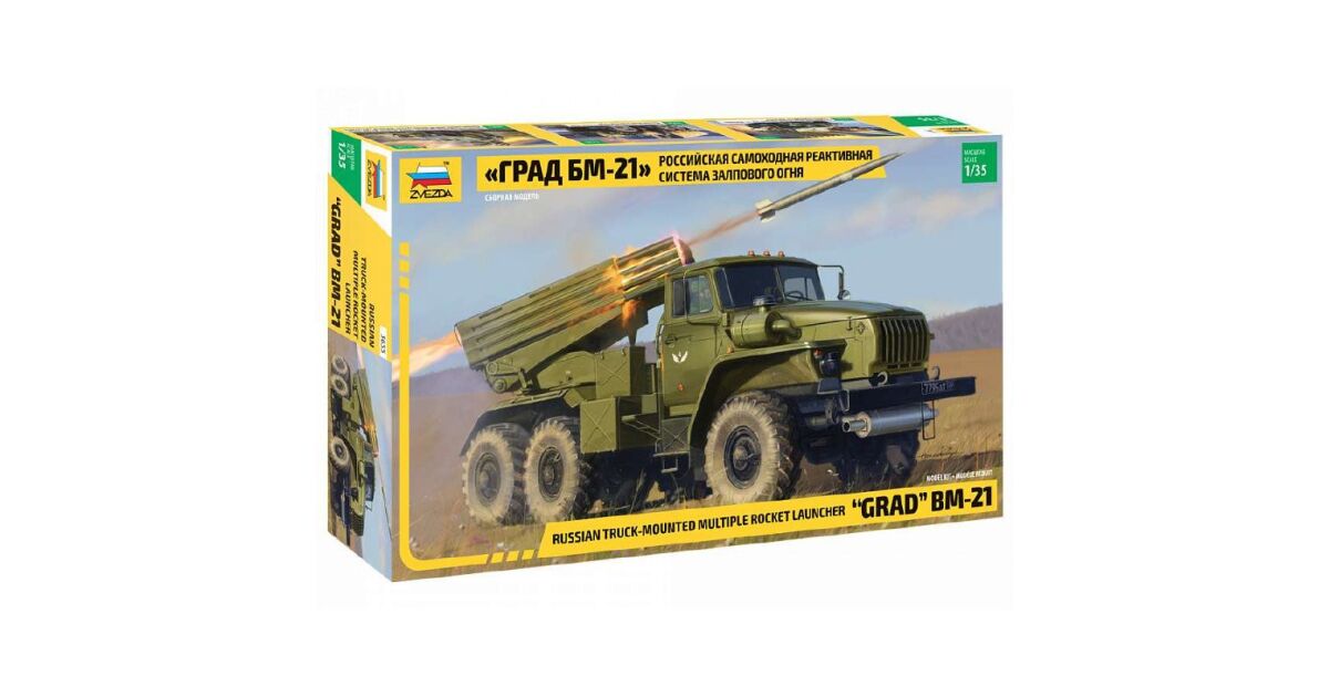 Zvezda BM-21 Grad Rocket Launcher 1:35 makett harcjármű (3655) | Pepita.hu