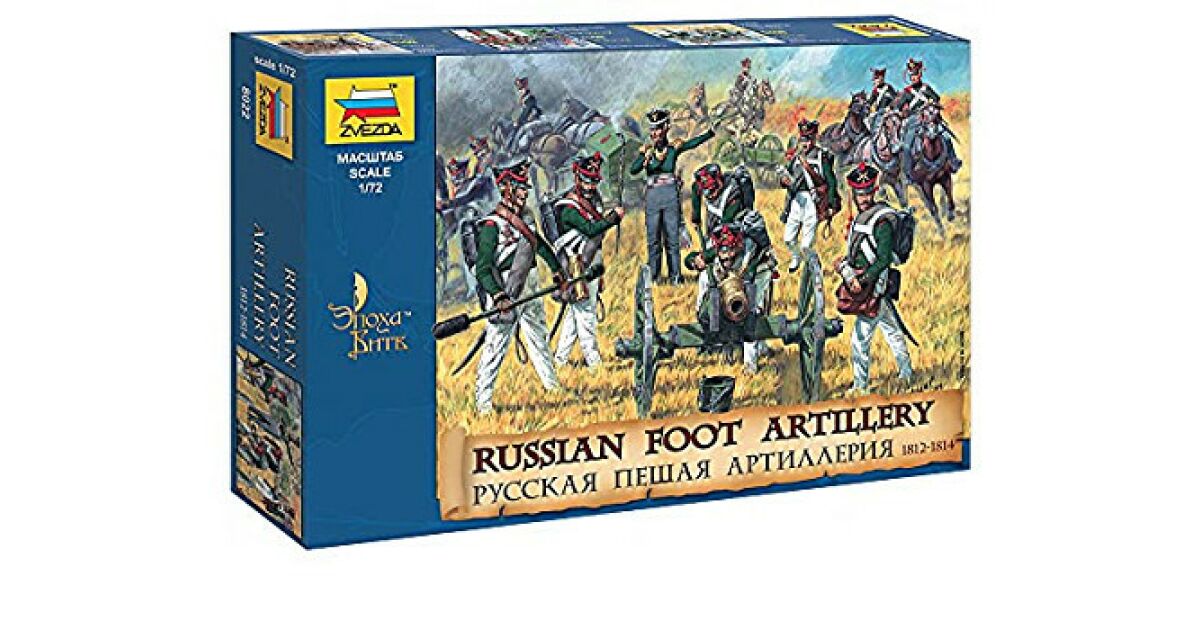 Zvezda Russian Foot Artillery 1812-14 makett figura 1:72 (8022) | Pepita.hu