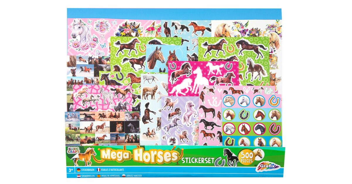 Mega Sticker matrica album, Lovak, 500 db matrica- 40x32 cm | Pepita.hu