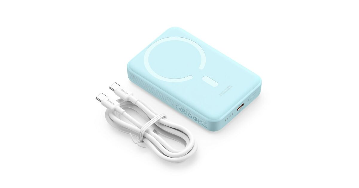 Baseus Magnetic Mini induction power bank 10000mAh 30W - blue + USB-C ...