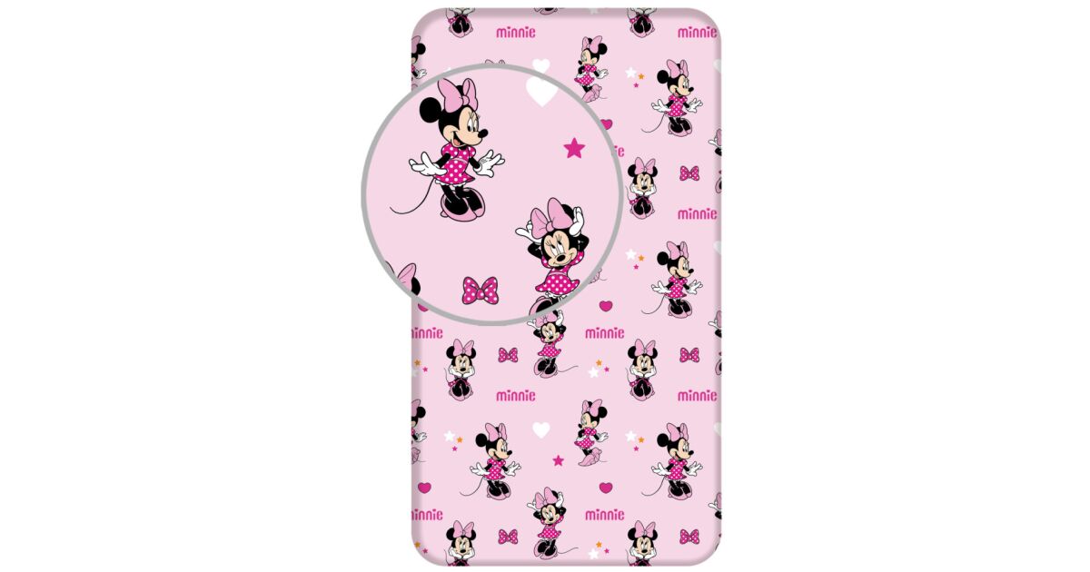 Disney Minnie Pretty in Pink gumis lepedő 90x200 cm | Pepita.hu