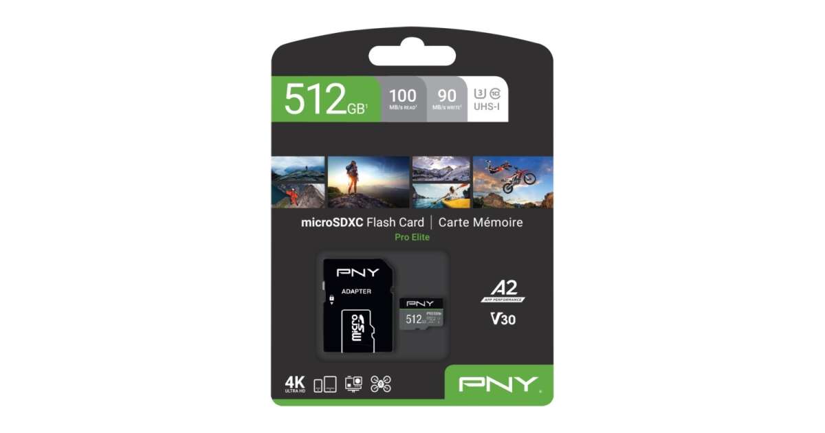SD MicroSD XC Card 512GB PNY Pro Elite retail | Pepita.com
