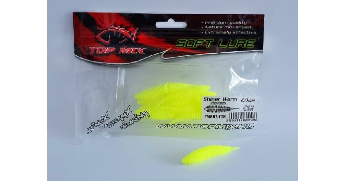 Top Mix Shiner Worm Chartreuse 60 mm | Pepita.com
