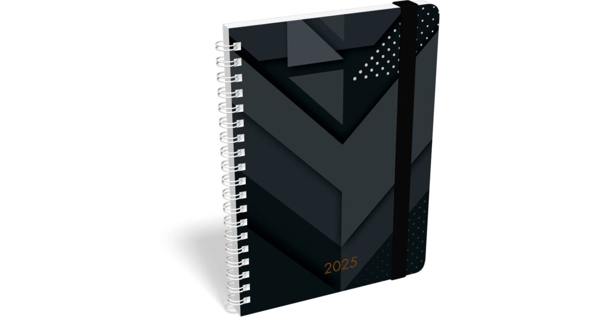 Lizzy Calendar heti tervező, B6, spirál, 2025, Elegant grey | Pepita.hu