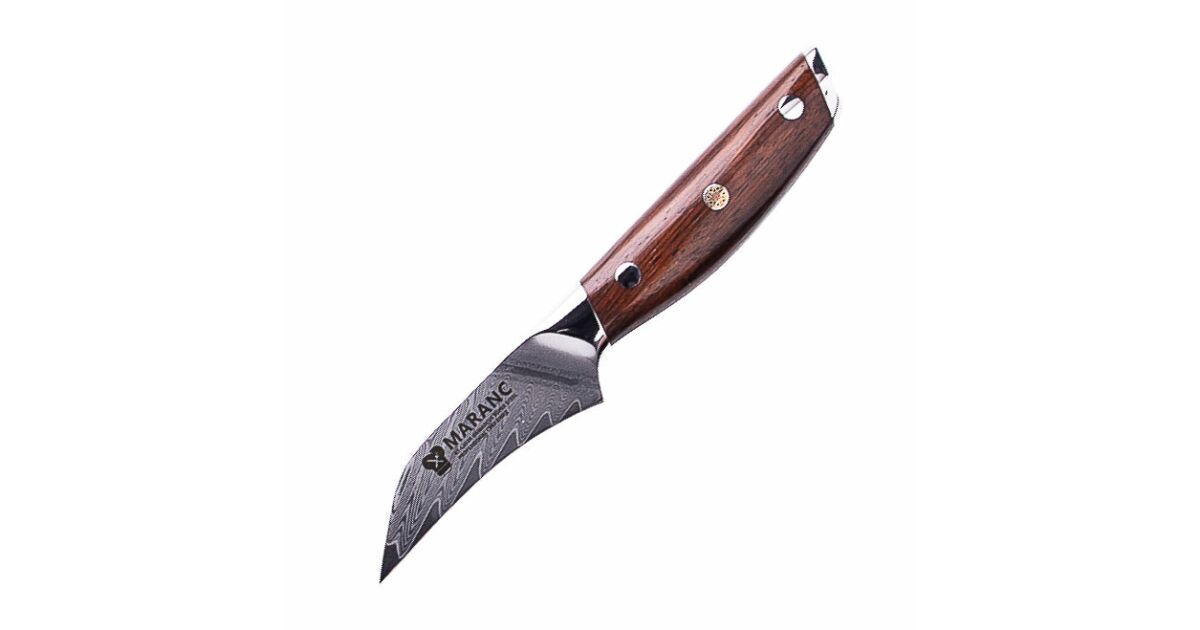 Professionelles Schälmesser von Maranc, Damaststahl, 7,5 cm, M40 ...
