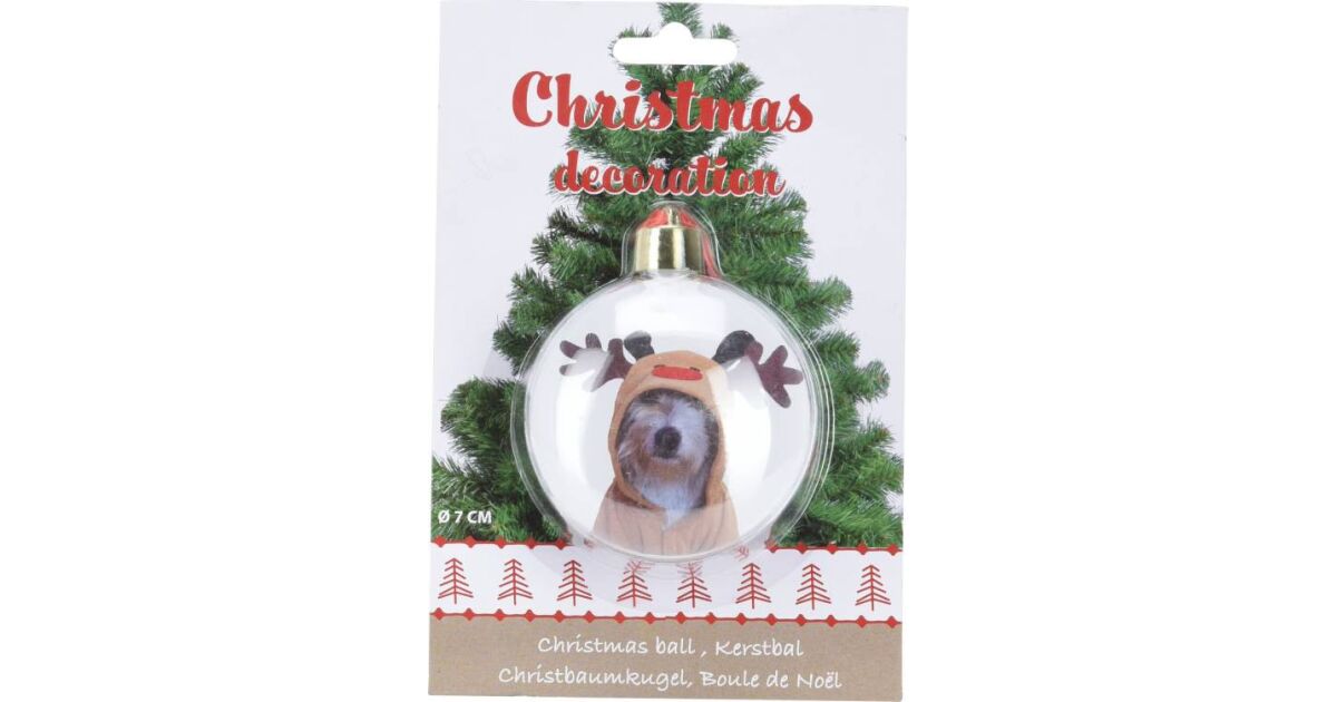 (KAR) KARÁCSONYI GÖMB DÍSZ KÉPES 7CM 1DB | Pepita.hu
