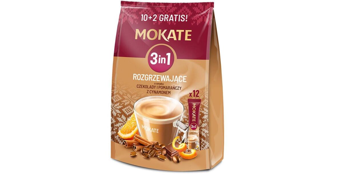 MOKATE KÁVÉ 3IN1 CSOKI NARANCS FAHÉJ 12X17G | Pepita.hu