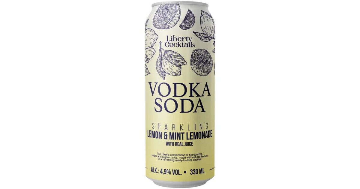 LIBERTY COCKTAILS VODKA SODA LEMON MINT LEMONADE DOB.4,9% 330ML | Pepita.hu