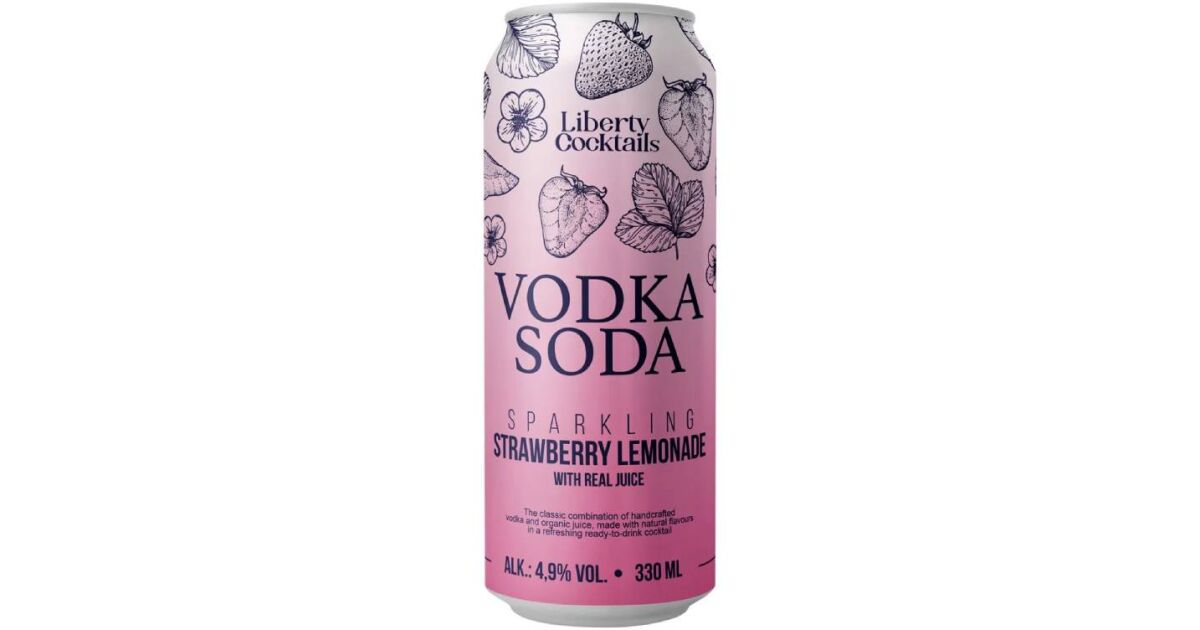 LIBERTY COCKTAILS VODKA SODA STRAWBERRY LEMONADE DOB.4,9% 330ML | Pepita.hu