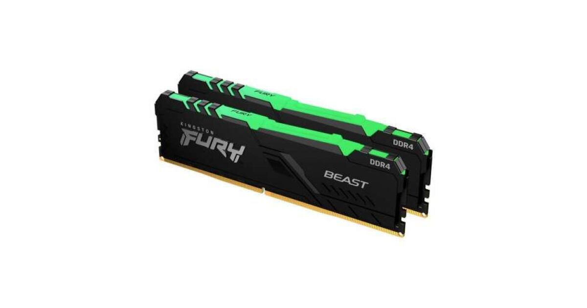 Memorie RAM, Kingston, FURY Beast Black, RGB, 16GB, DDR4, 3200MHz, CL16 ...