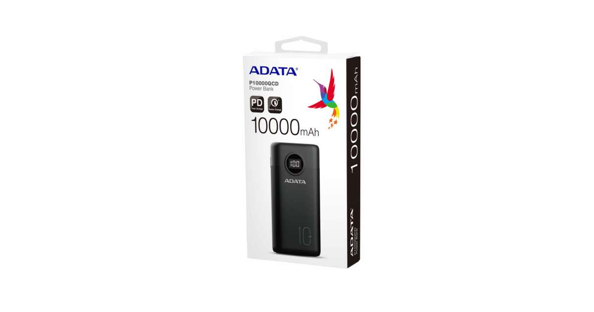 ADATA P10000QCD Lítium-ion (Li-ion) 10000 mAh Fekete | Pepita.hu