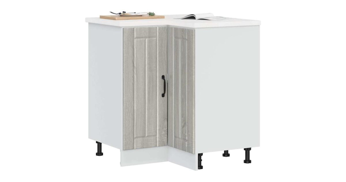 vidaXL Konyhai sarok alsó szekrény Lucca szürke sonoma szerelt fa ...