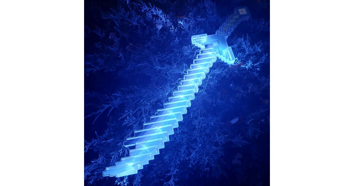 KÉK Minecraft inspirálta kard műanyag Mozgás Érzékelős és Hang Effektes ...