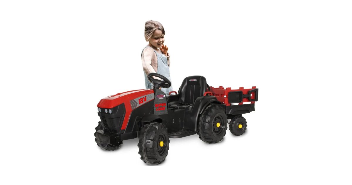 Jamara Ride-on Gyerek Elektromos Traktor Pótkocsival - Piros | Pepita.hu