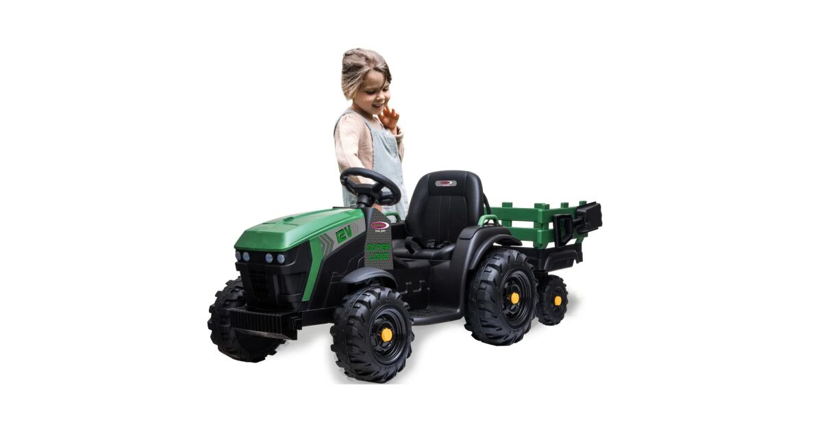 Jamara Ride-on Elektromos Gyerek Traktor Pótkocsival - Zöld | Pepita.hu