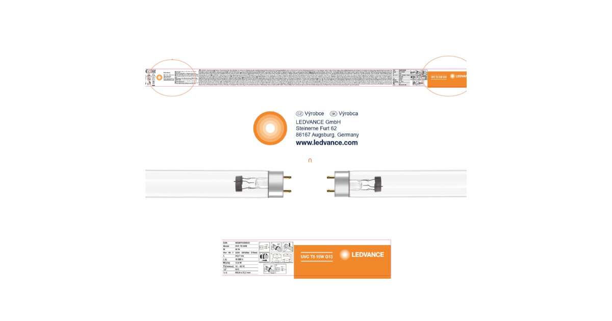Ledvance 15W T8 UV-C ózon mentes germicid fénycső 436mm | Pepita.hu