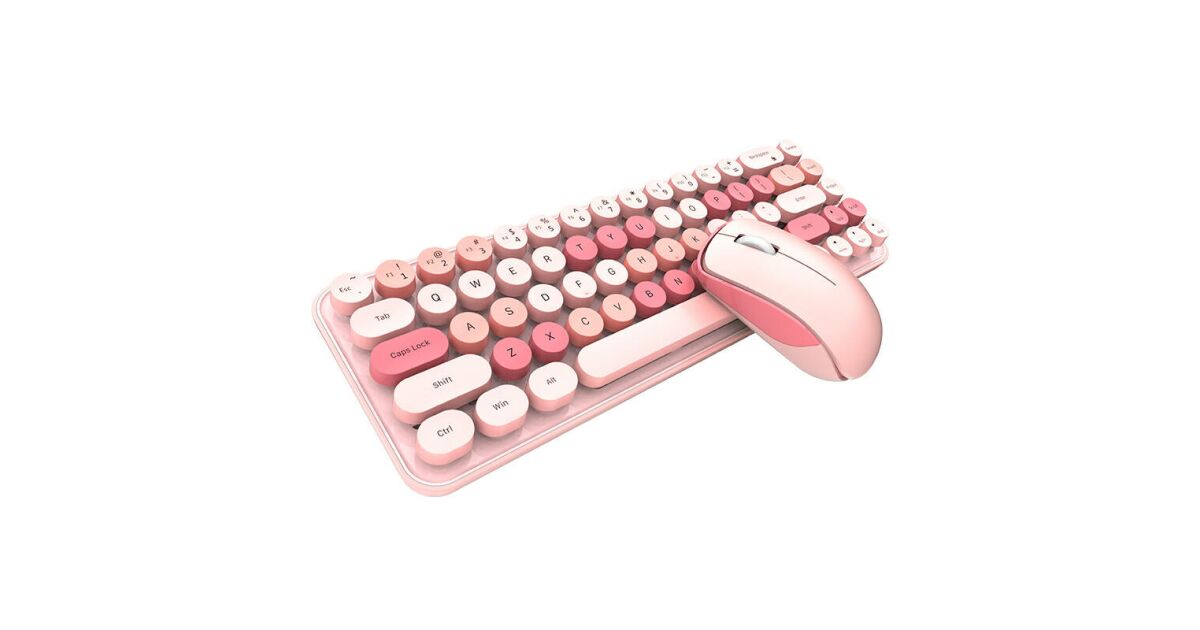 MOFII vezeték nélküli billentyűzet+egér iBean Pro Új 2.4G (rózsaszín ...