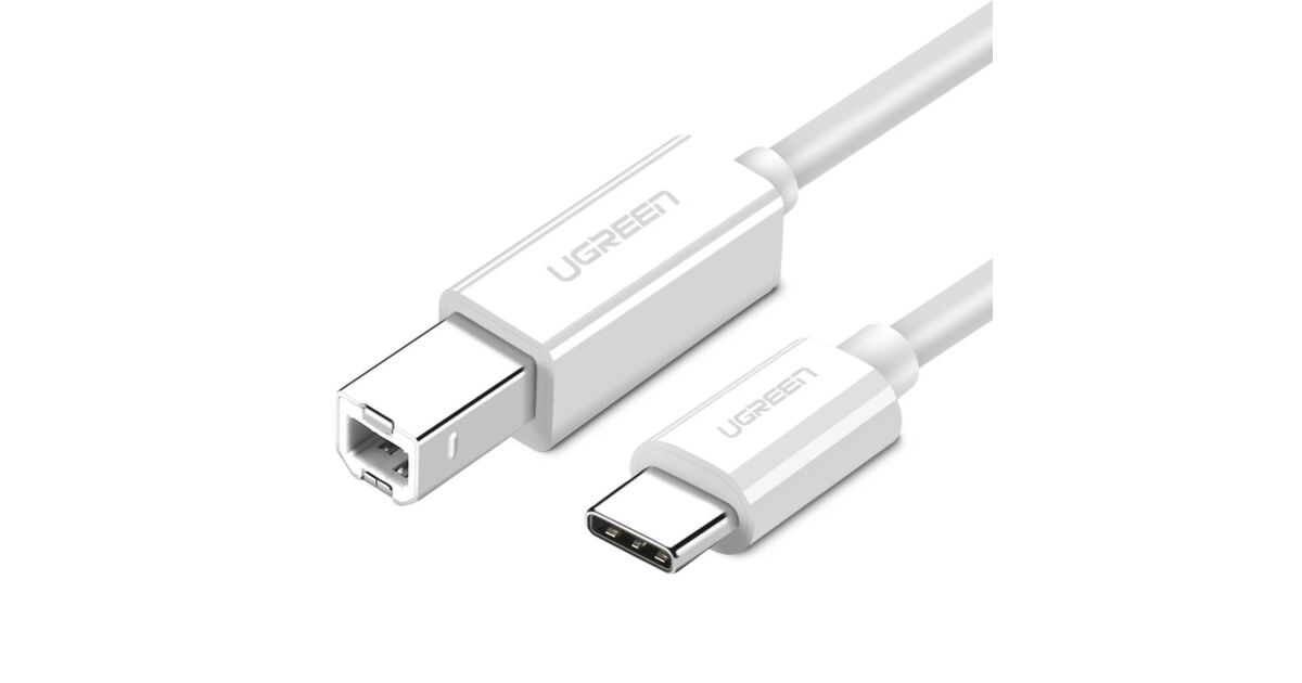 Ugreen printer cable USB-C - USB-B 480Mb/s 1m white (US241) | Pepita.hu