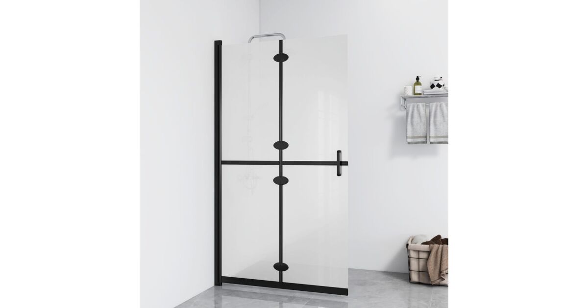 vidaXL Perete de duș walk-in pliabil, 80x190 cm, sticlă ESG mată ...