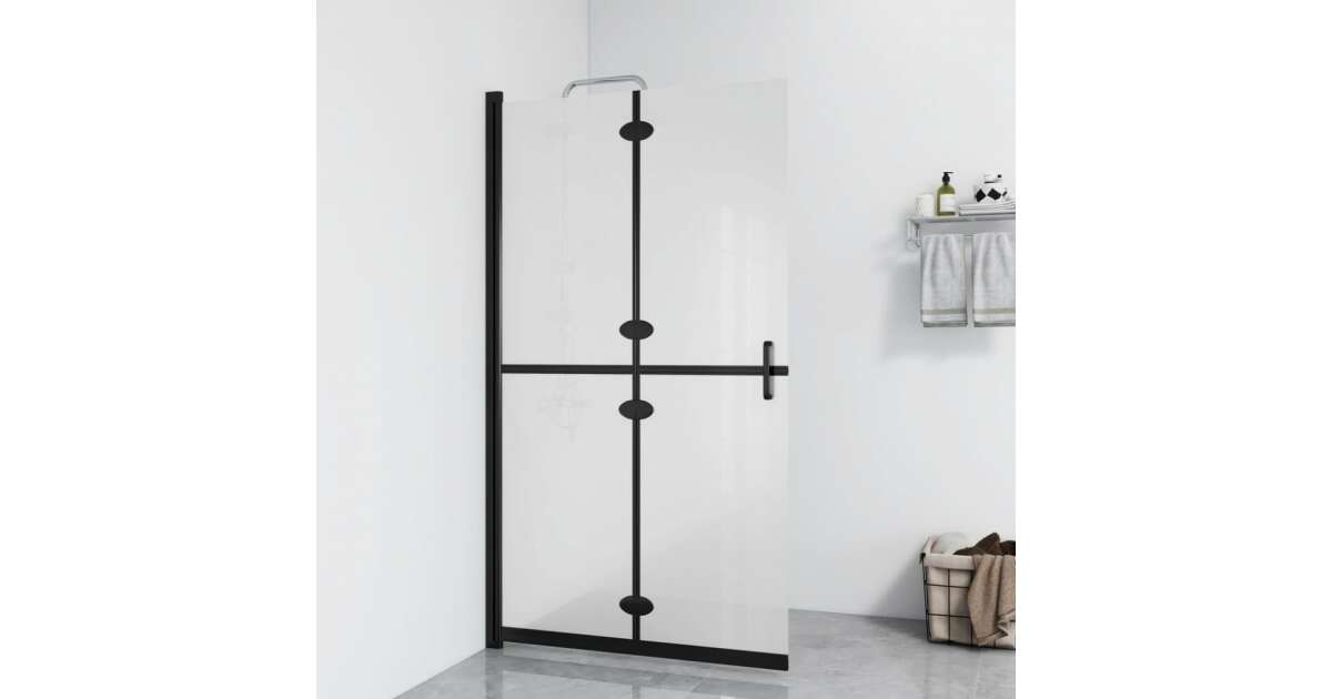 vidaXL Perete de duș walk-in pliabil, 80x190 cm, sticlă ESG mată ...