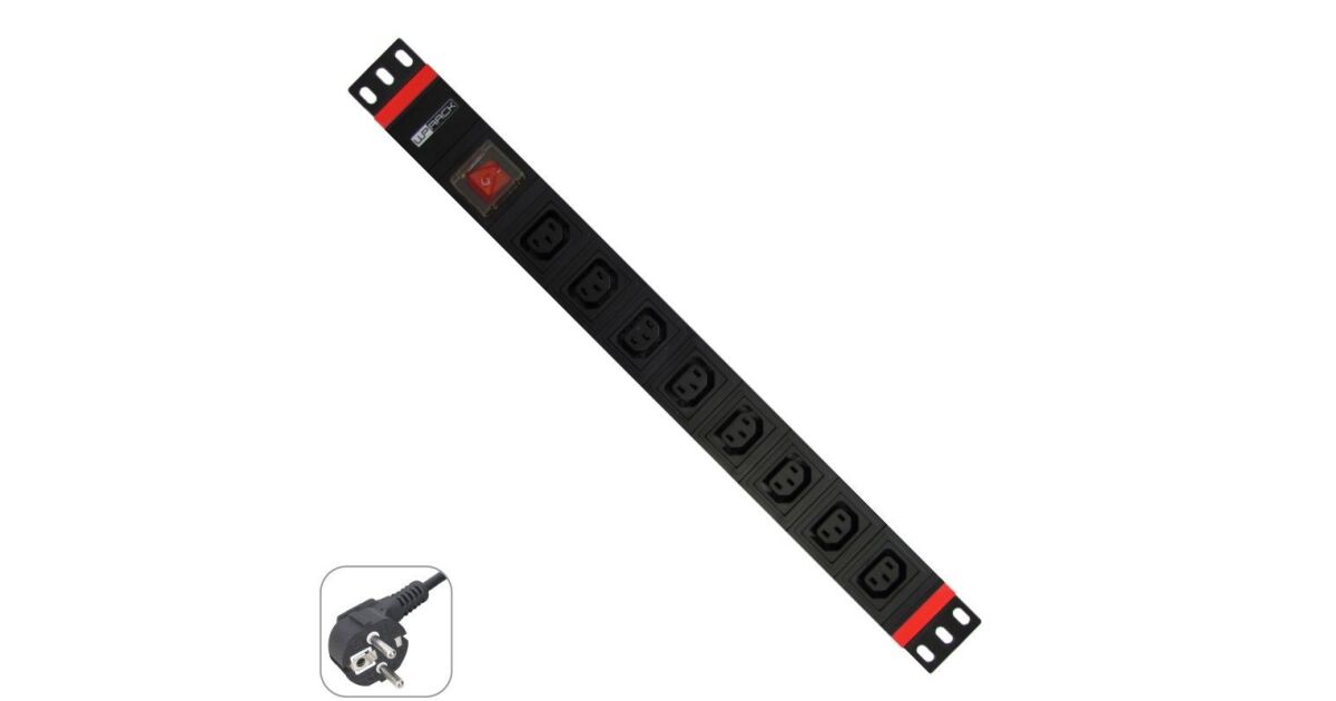 WP Multiple Socket for rack 19, 8*IEC C13 sockets with switch, Schuko ...