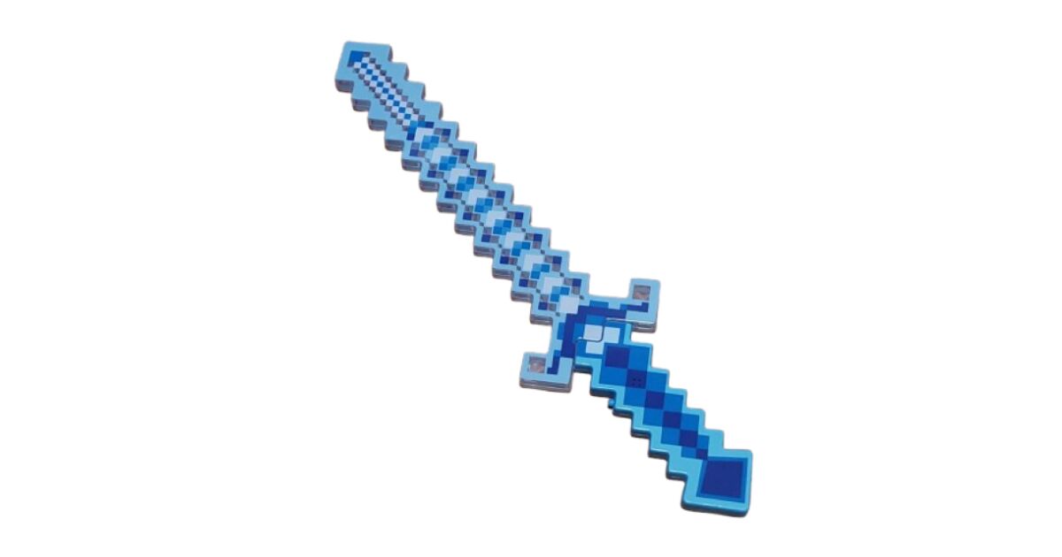 KÉK Minecraft inspirálta pixeles kard műanyag Villog-Világít és Hang ...