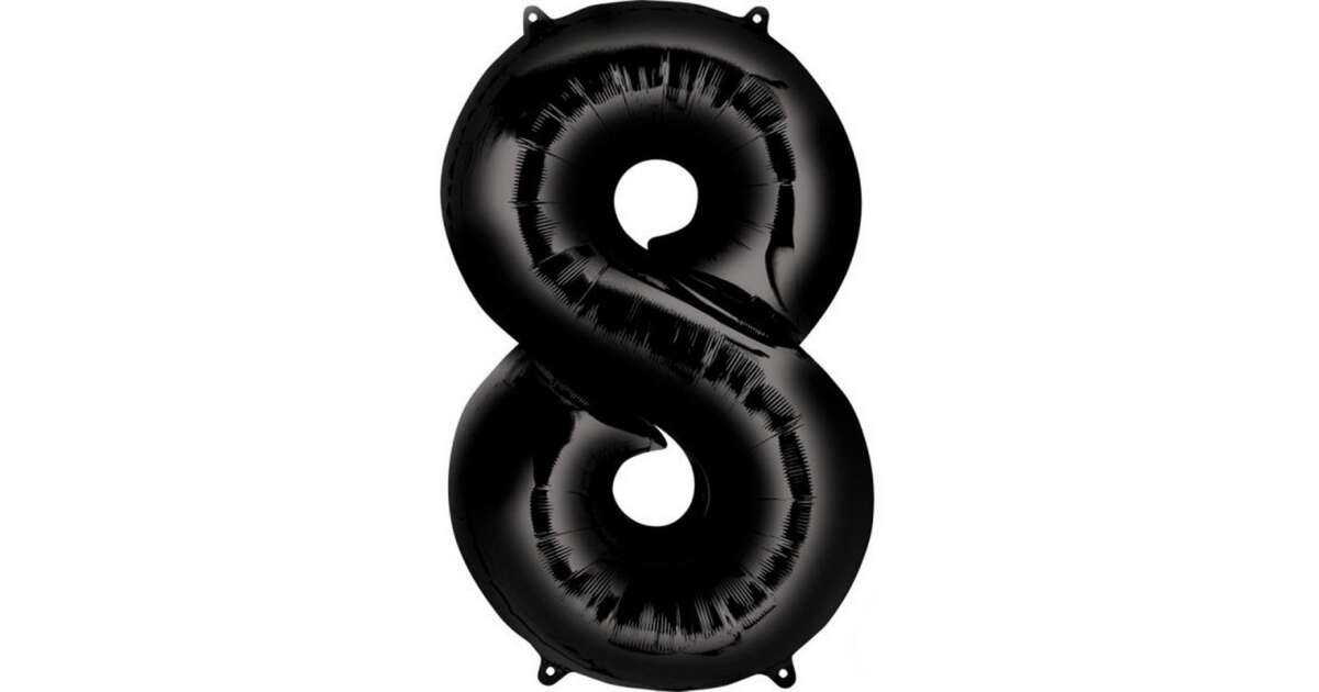 Óriás 8-as szám Fólia lufi, Black 86*53 cm | Pepita.hu