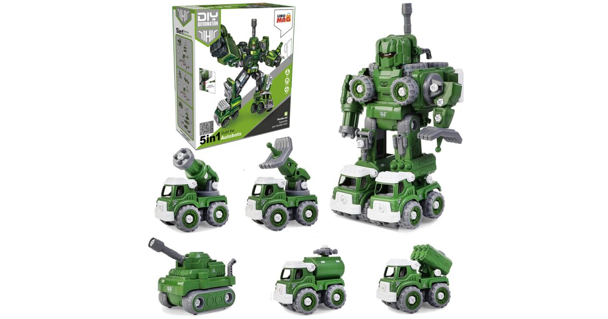 Robotertransformator zum Selbermachen in 5 Militärfahrzeugen, Linomag ...