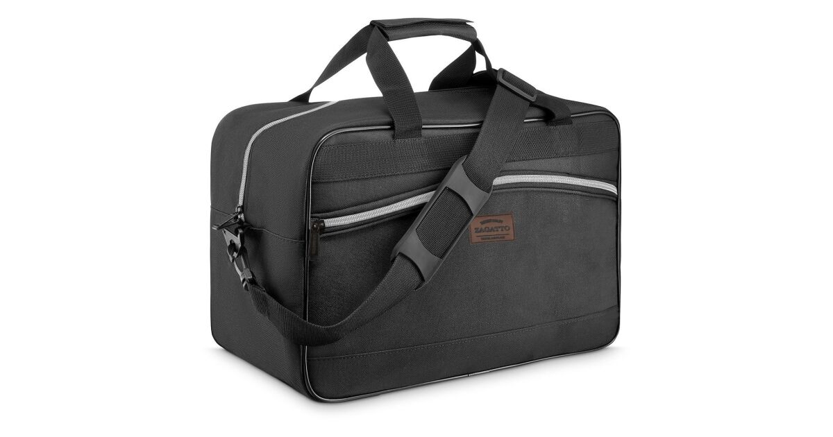 Geanta de voiaj, pentru avion, neagra, 40x20x25, 20L, Zagatto, ZG835 ...