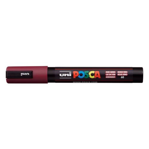 Dekormarker, 1,8-2,5 mm, UNI Posca PC-5M, vörösbor | Pepita.hu