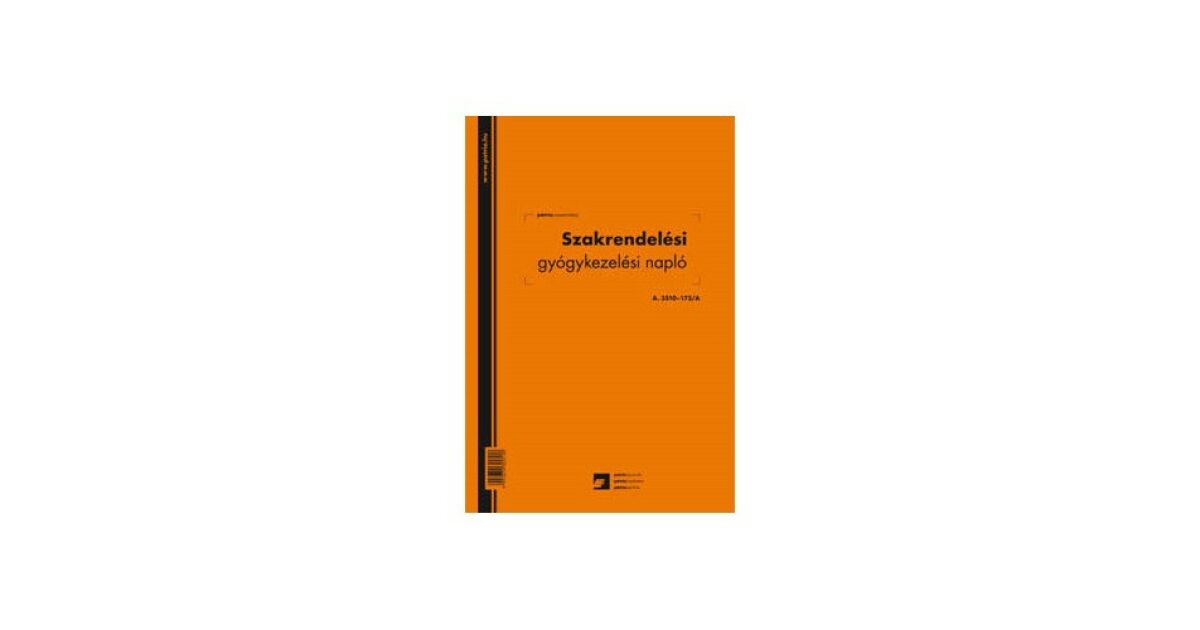 Szakrendelési gyógykezelési napló 100 lapos könyv A/4 álló | Pepita.hu
