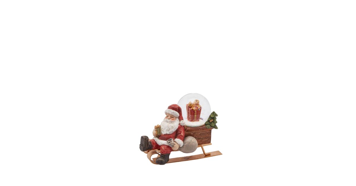 Decoratiune Craciun model Sania lui Mos Craciun cu Glob de zapada, 8 ...
