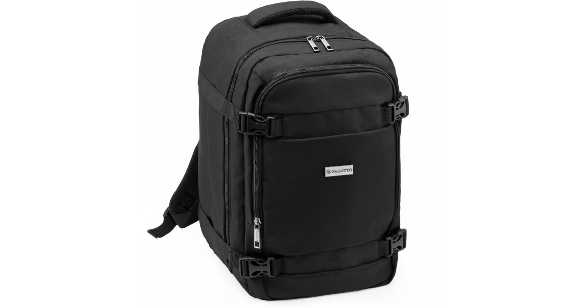 Utazó hátizsák, Fekete, Zagatto, 40x20x25 cm, 20L, Ryanairrel ...