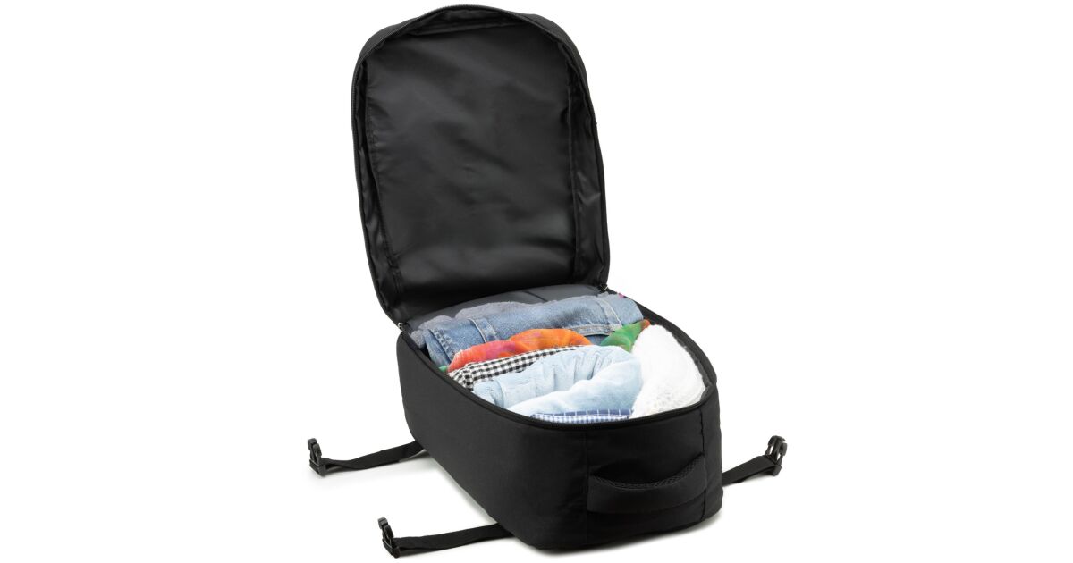 Utazó hátizsák, Fekete, Zagatto, 40x20x25 cm, 20L, Ryanairrel ...