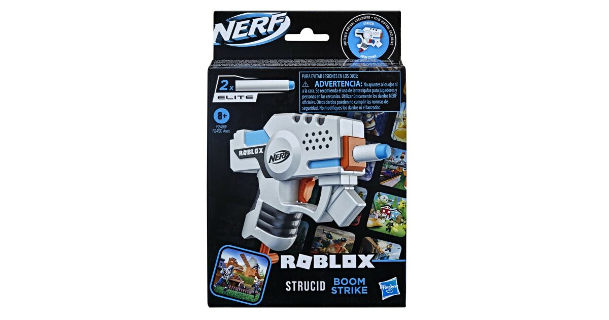 Hasbro 3877942 Nerf Roblox Boom Strike szivacslövő fegyver 2 lőszerrel ...