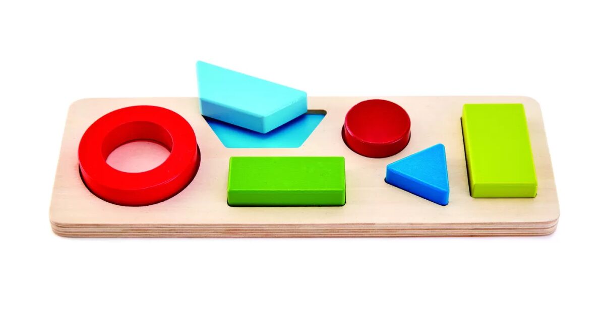 Drevené geometrické puzzle pre deti | Pepita.com