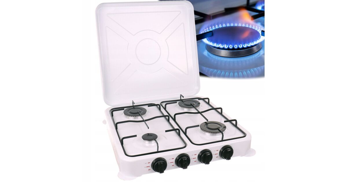 Hordozható turisztikai gáztűzhely 4 égős + piezo gyújtó | Pepita.hu