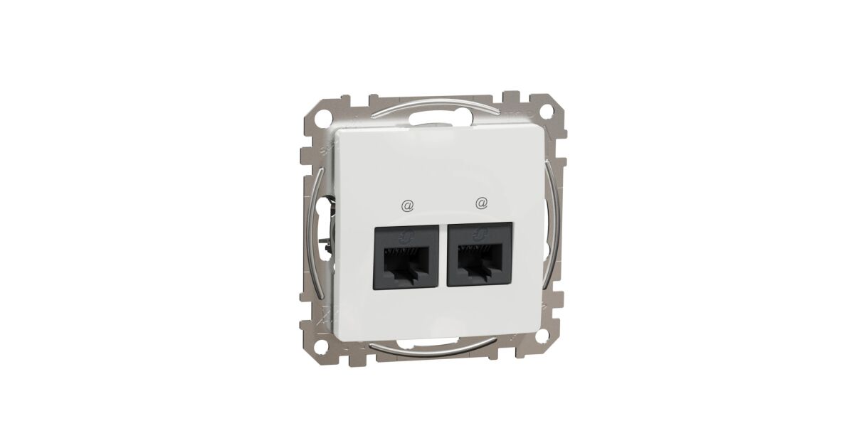 Priza dubla internet RJ45, 5E, IP20, Alb, Schneider Sedna Design ...