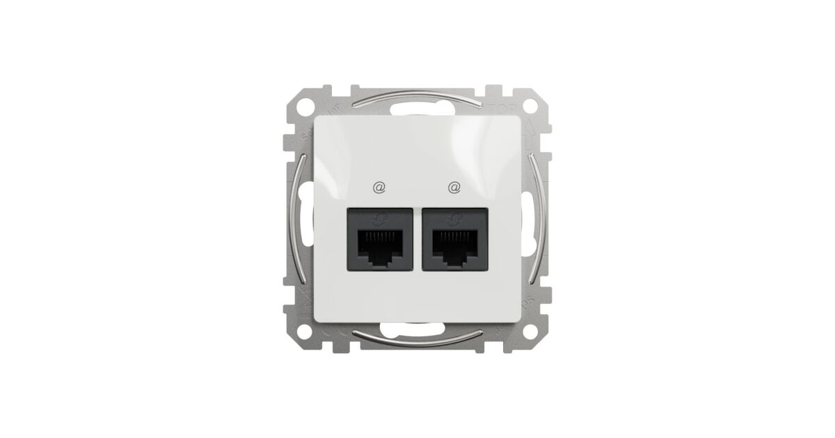 Priza dubla internet RJ45, 5E, IP20, Alb, Schneider Sedna Design ...