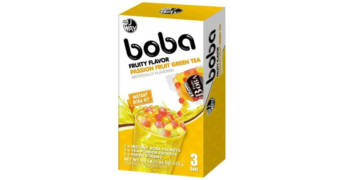 JWAY Boba Passion Fruit Maracuja ízű Boba tea készítő 3db-os szett 234g ...