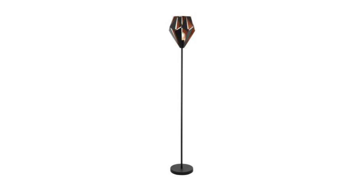 Állólámpa talpkapcsolóval, 152,5 cm, fekete-vörösréz (Carlton) | Pepita.hu