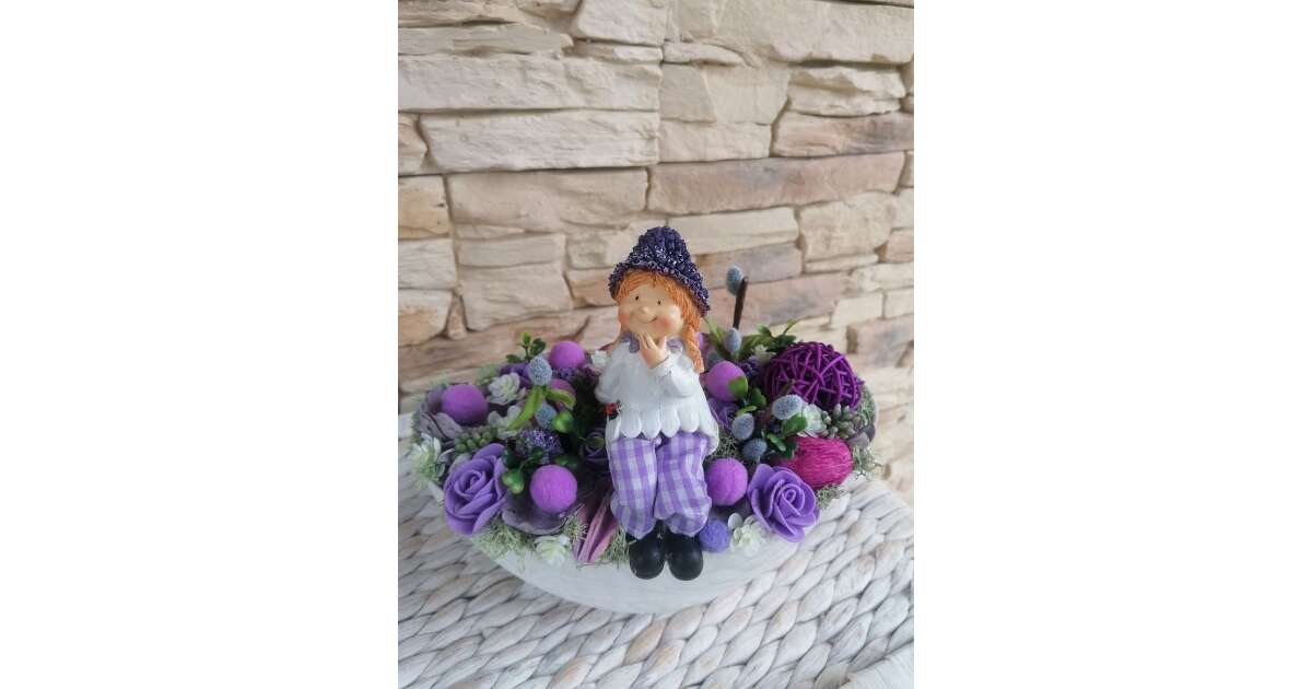 Lila levendula babás asztali dísz | Pepita.hu