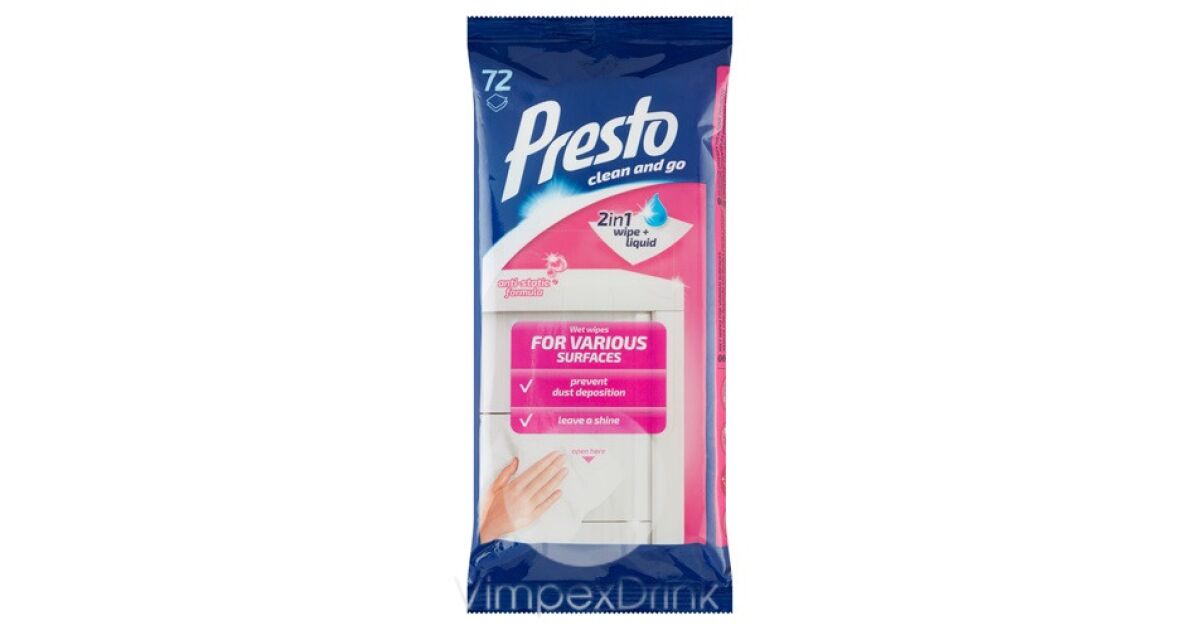 Presto clean antisztatikus törlőkendő 72db | Pepita.hu