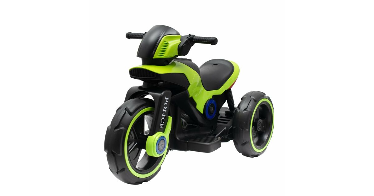 Gyermek elektromos motor Baby Mix POLICE zöld | Pepita.hu