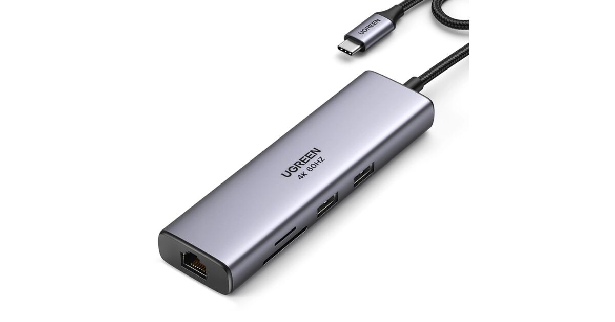 Ugreen CM512 90568 USB-C adapter - 2x USB-A 3.0 / HDMI / RJ45 / SD and ...