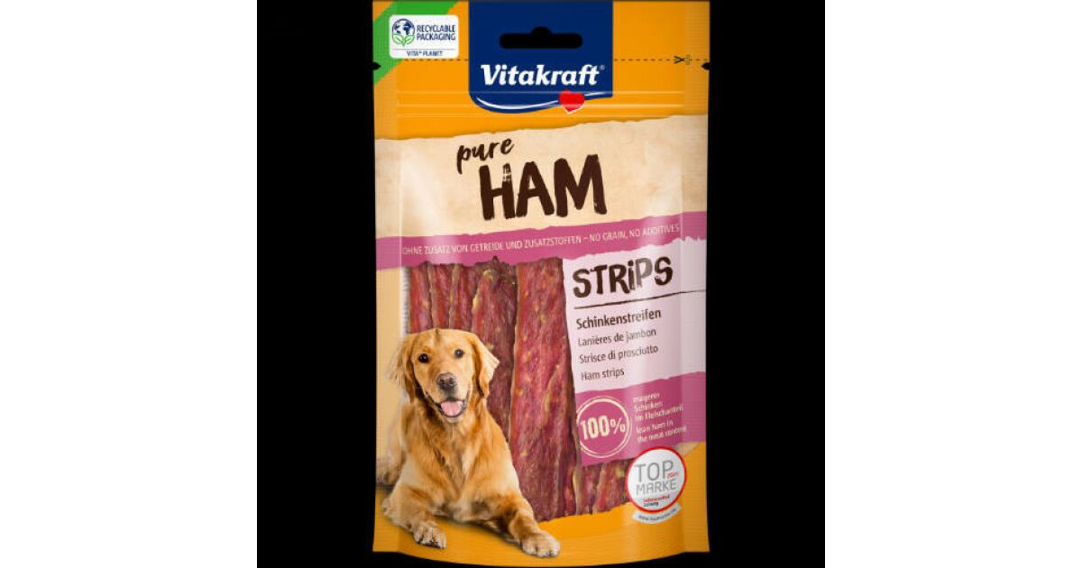 Vitakraft pure HAM Strips - jutalomfalat (sonka) kutyák részére (80g ...