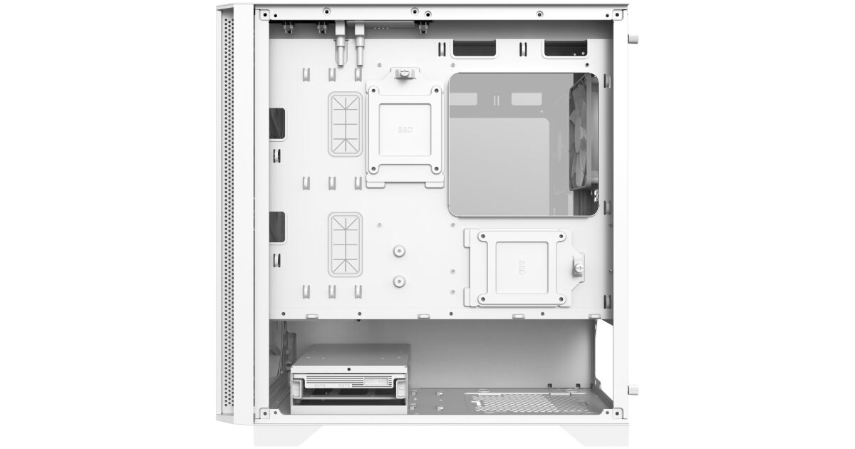 Carcasa Montech AIR 100 Lite, fara sursa, Alb, mesh, tempered glass ...