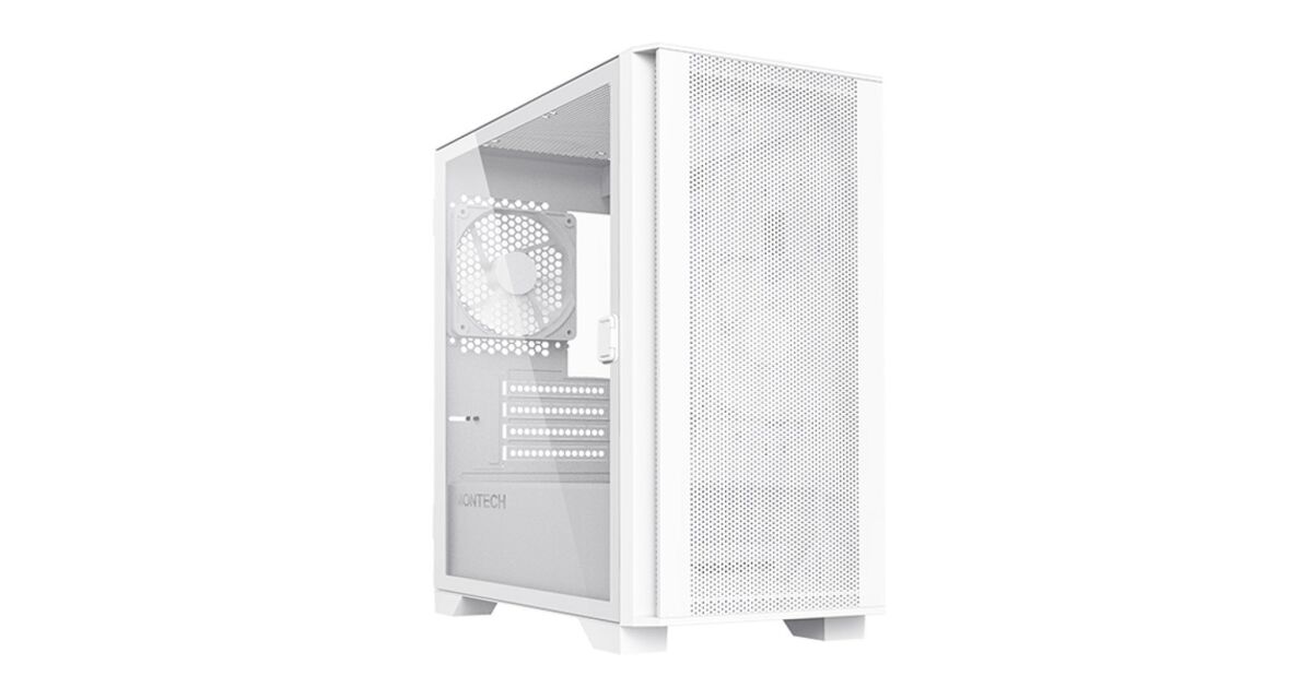 Carcasa Montech AIR 100 Lite, fara sursa, Alb, mesh, tempered glass ...