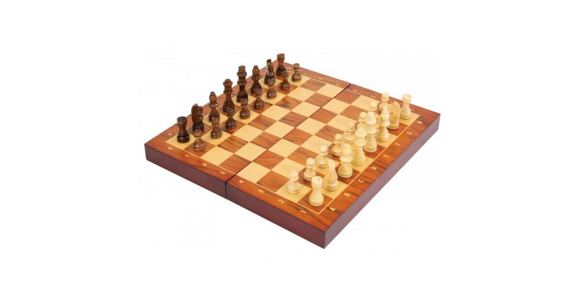 Sakk-készlet - 30x30 cm-es fa tábla, fa figurákkal - AMBASSADOR | Pepita.hu