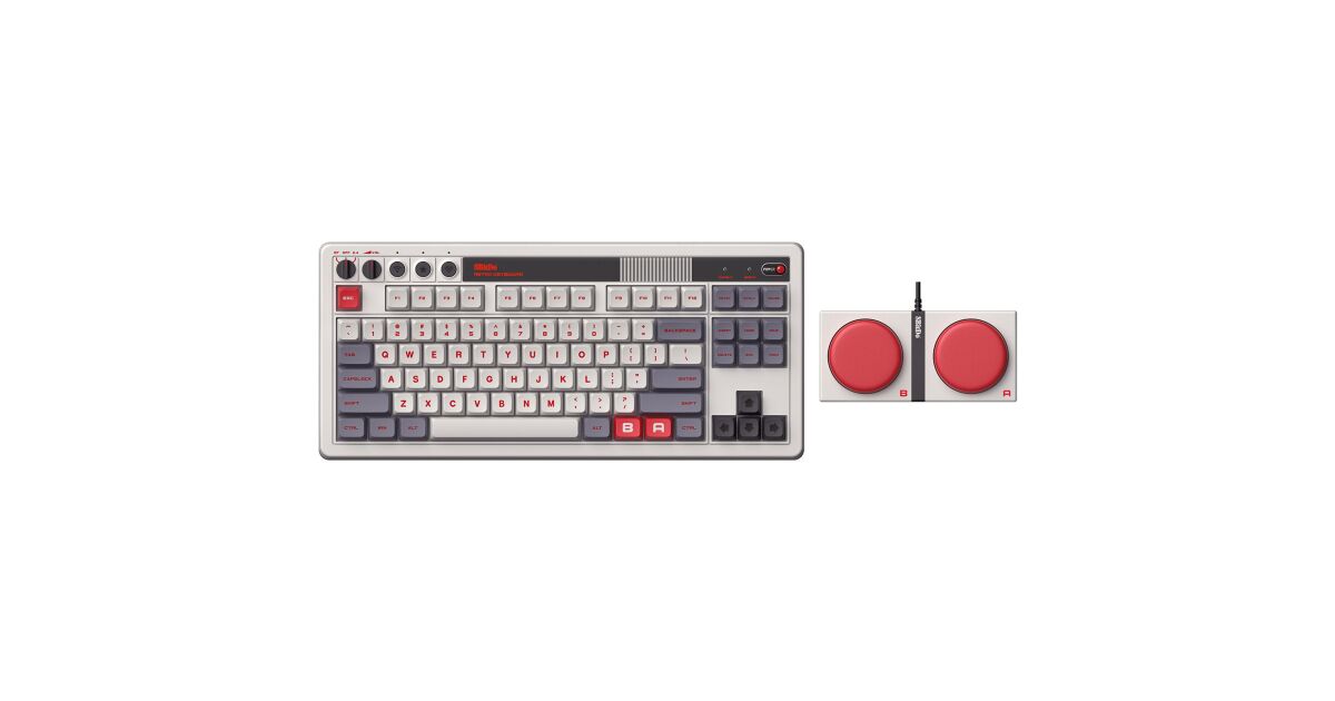 8BitDo Retro Mechanical Keyboard (N Edition) + Dual Super Buttons ...